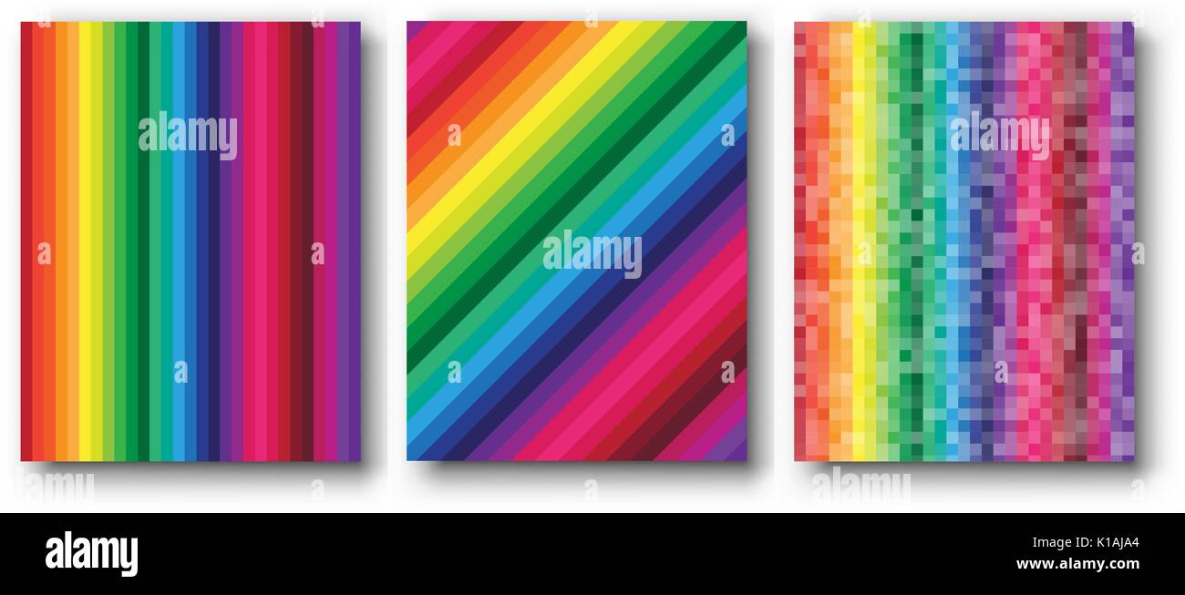 Rainbow Cover Set Stock Vector Image & Art - Alamy