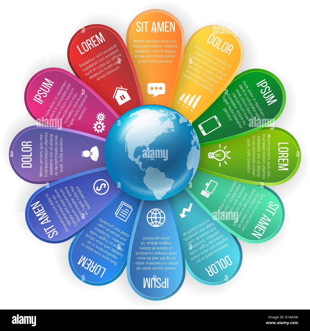 Flower style infographic chart options menu Stock Vector Image & Art ...