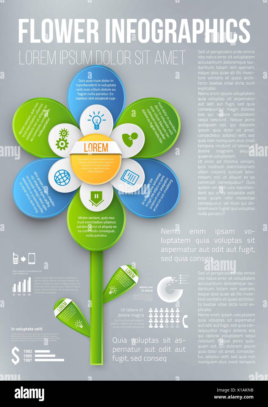 Flower style infographic chart options menu Stock Vector Image & Art ...