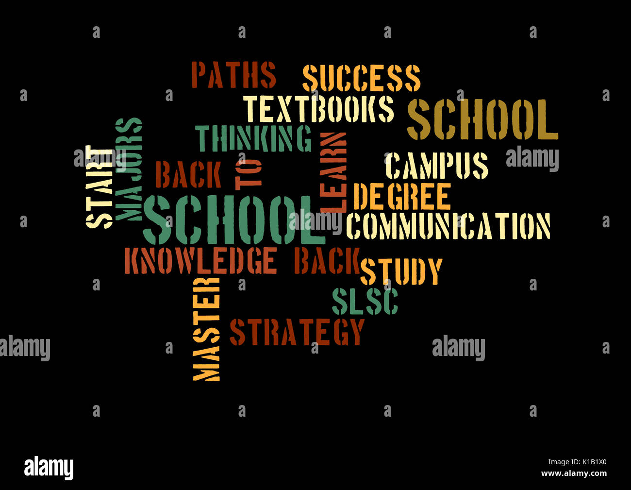 Words about back to school and education written in word cloud style ...