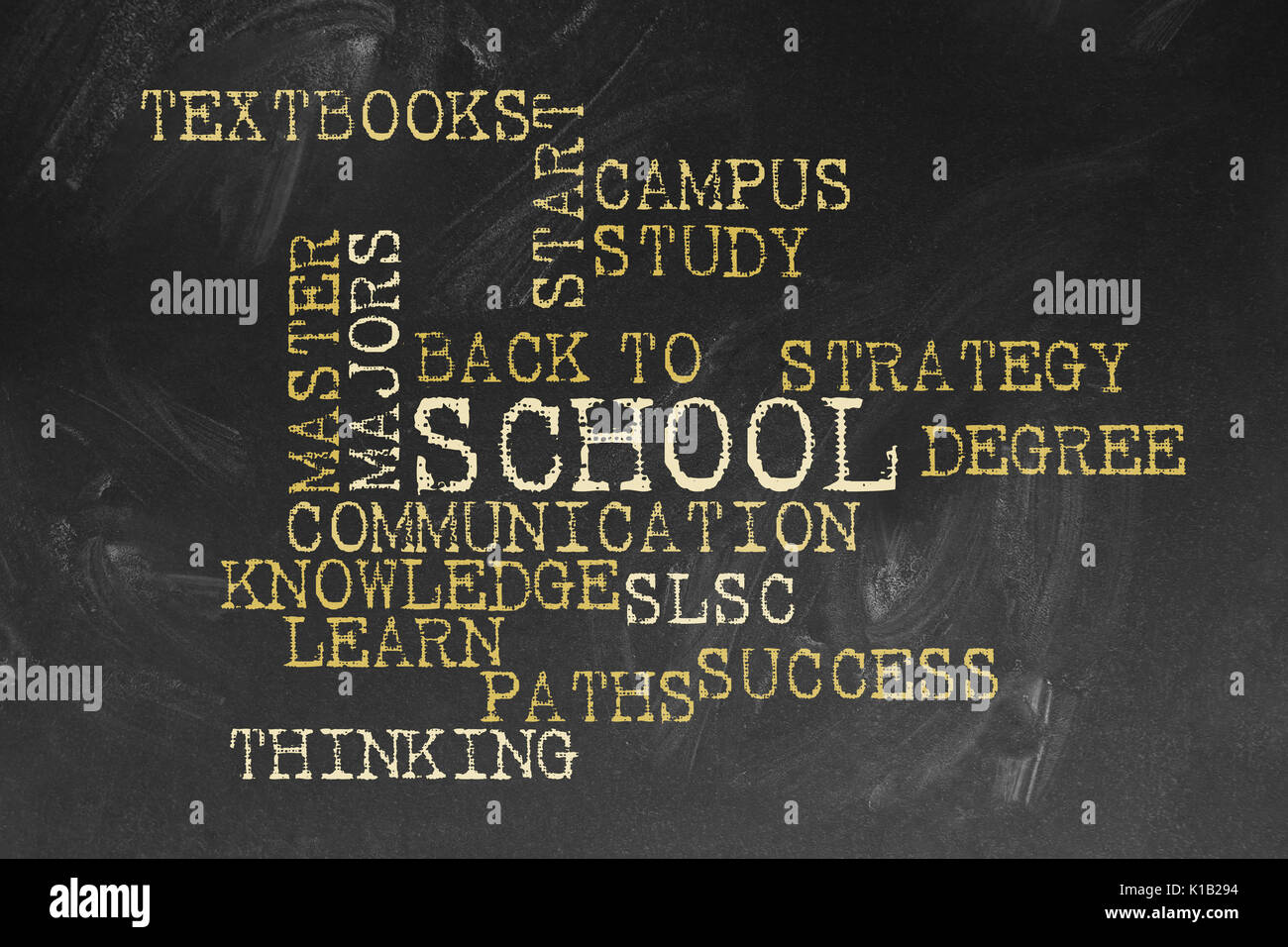 Words about back to school and education written in word cloud style ...