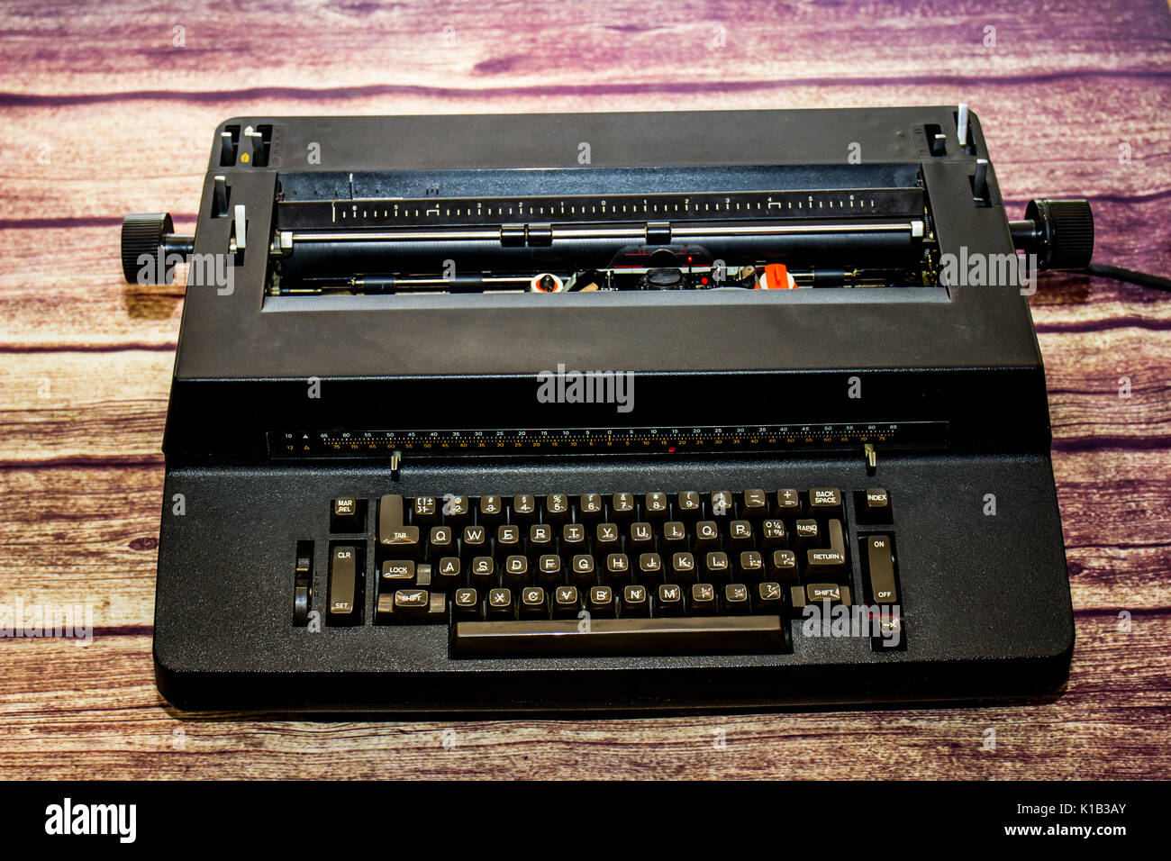 Vintage Black Electric Typewriter Stock Photo - Alamy