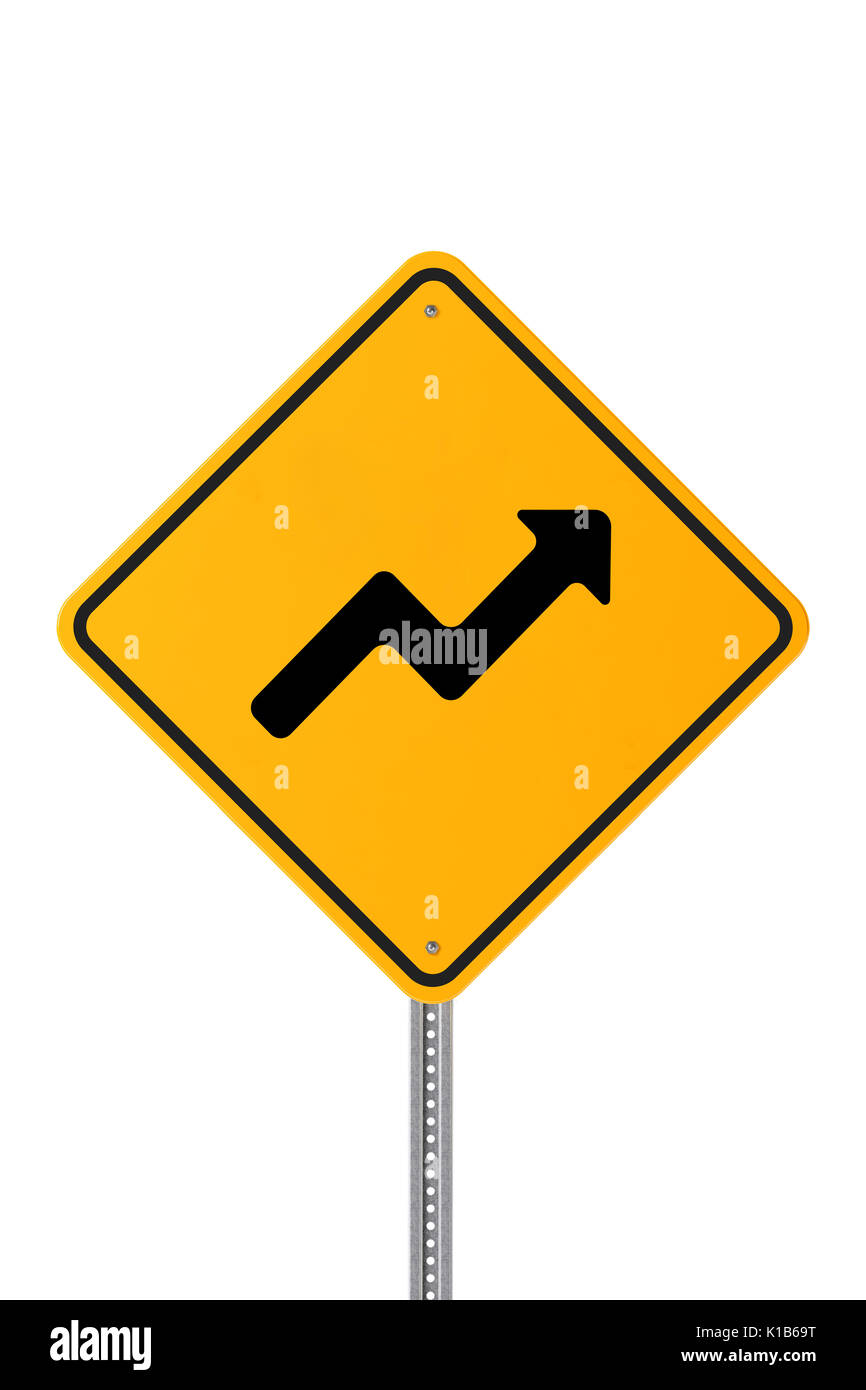 Yellow road sign. Isolated on white background to easily adapt into ...