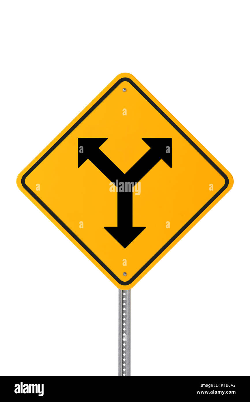 Yellow road sign. Isolated on white background to easily adapt into ...