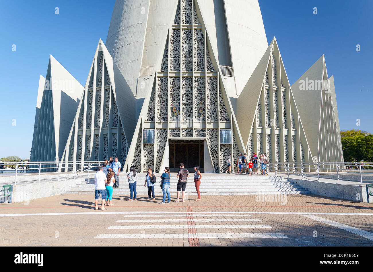 Maringa, Brazil - July 23, 2017: Front view of Catedral Basilica Menor ...