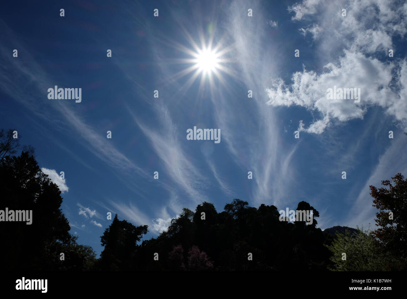 Windy sky and the sun Stock Photo - Alamy