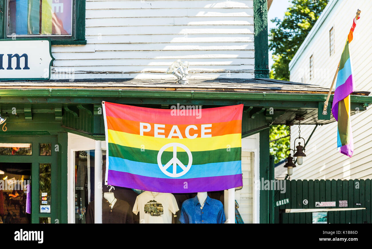Gay pride peace flag hi-res stock photography and images - Alamy