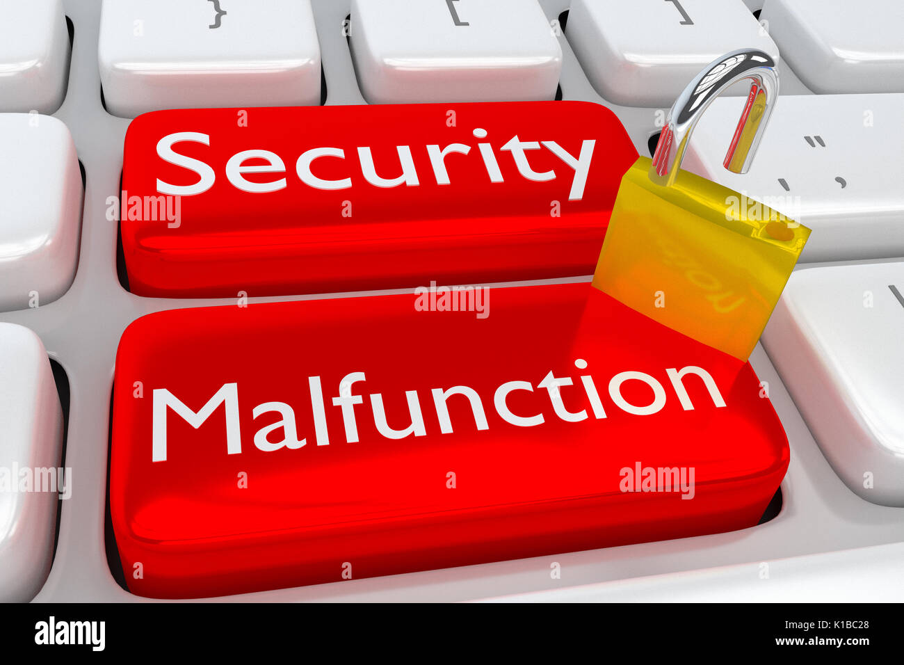 3D illustration of computer keyboard with the print "Security ...