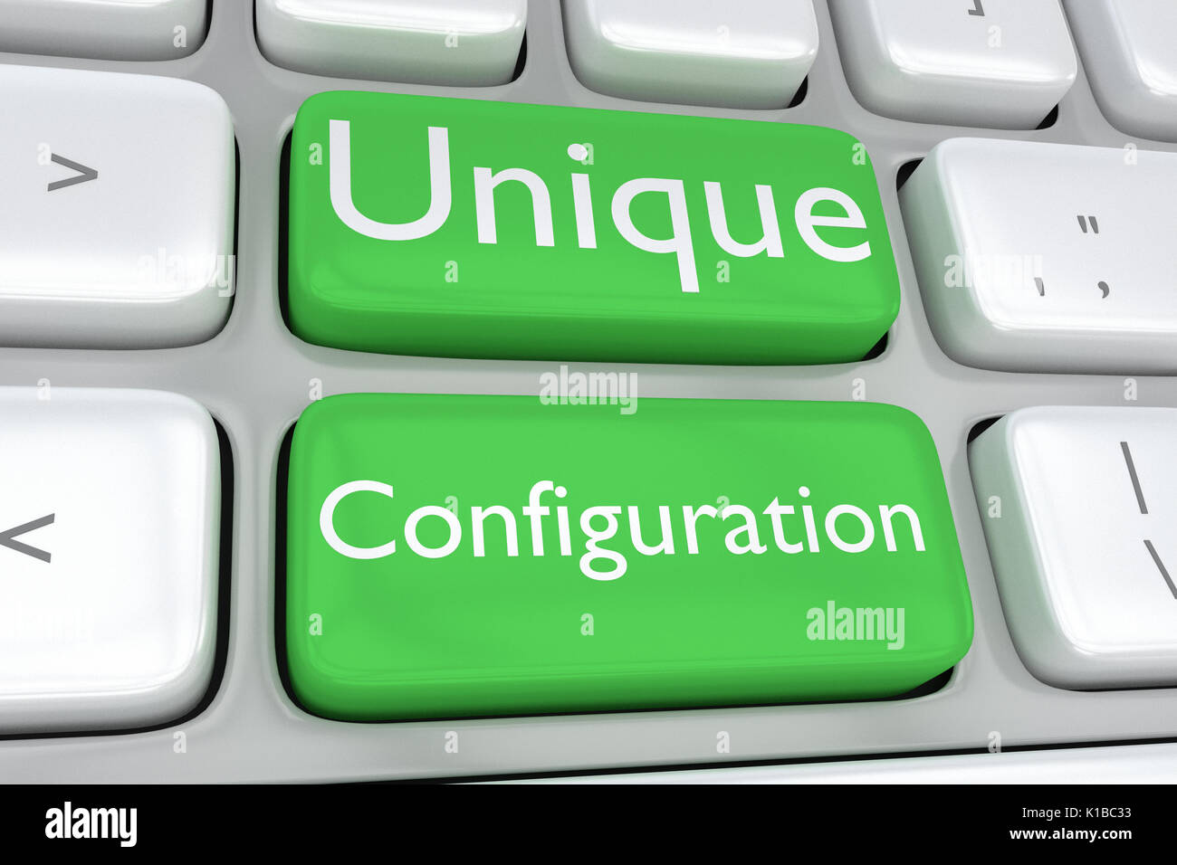 3D illustration of computer keyboard with the print "Unique ...