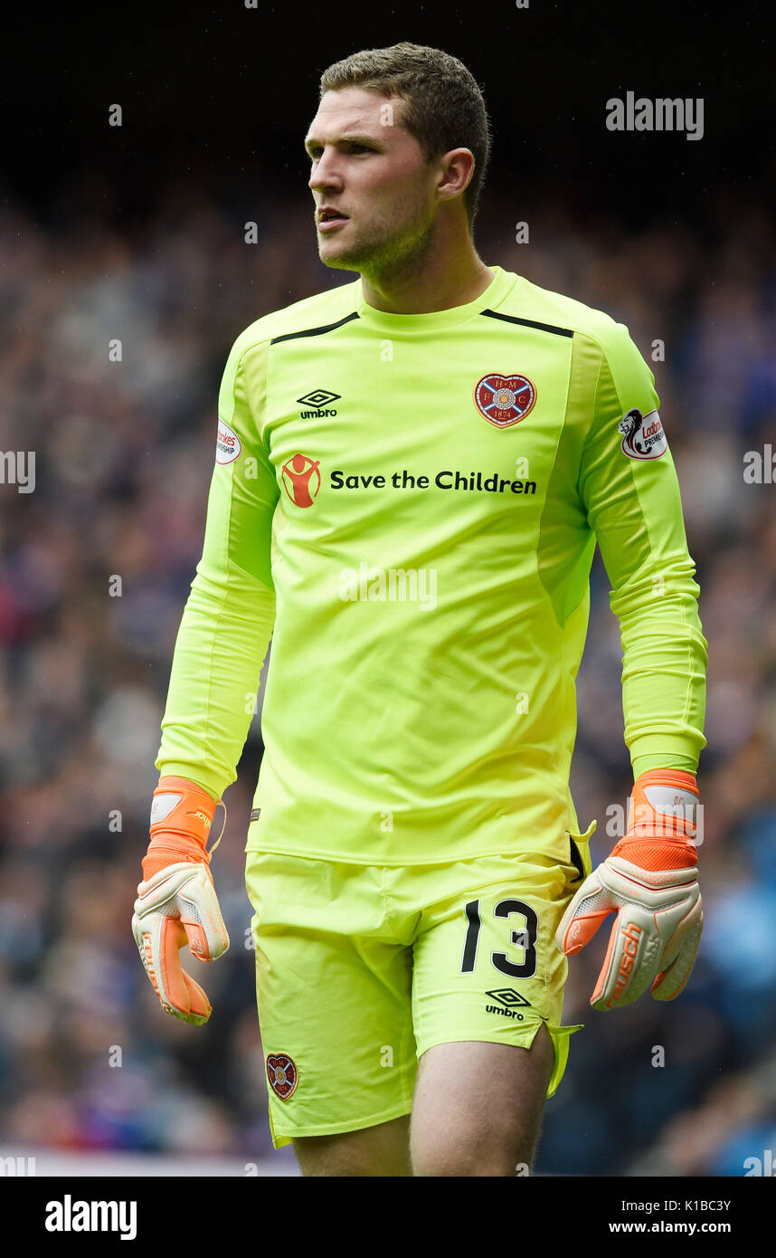Heart of Midlothian goalkeeper Jack Hamilton during the Scottish ...