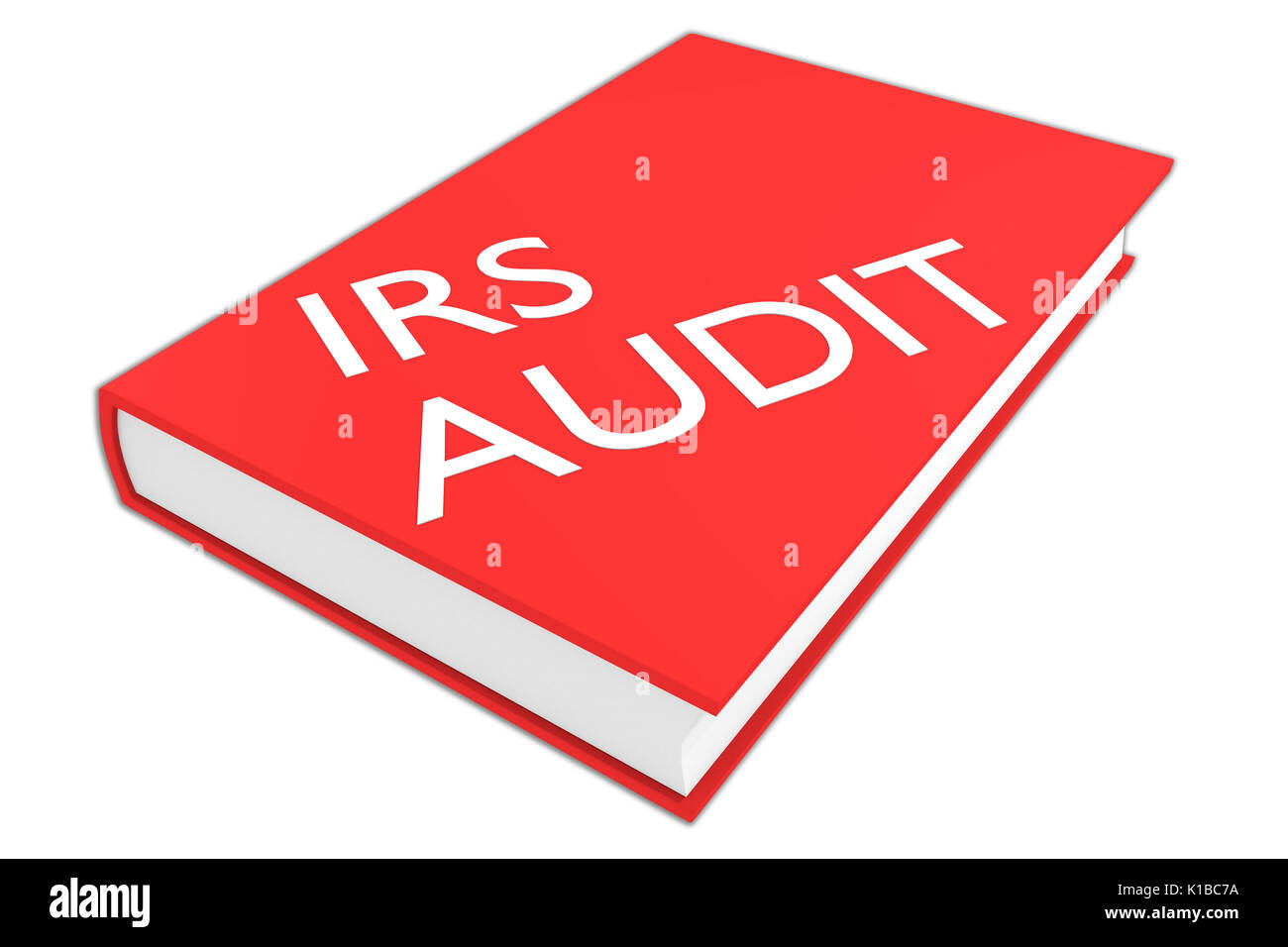 3D illustration of "IRS AUDIT" script on a book, isolated on white ...