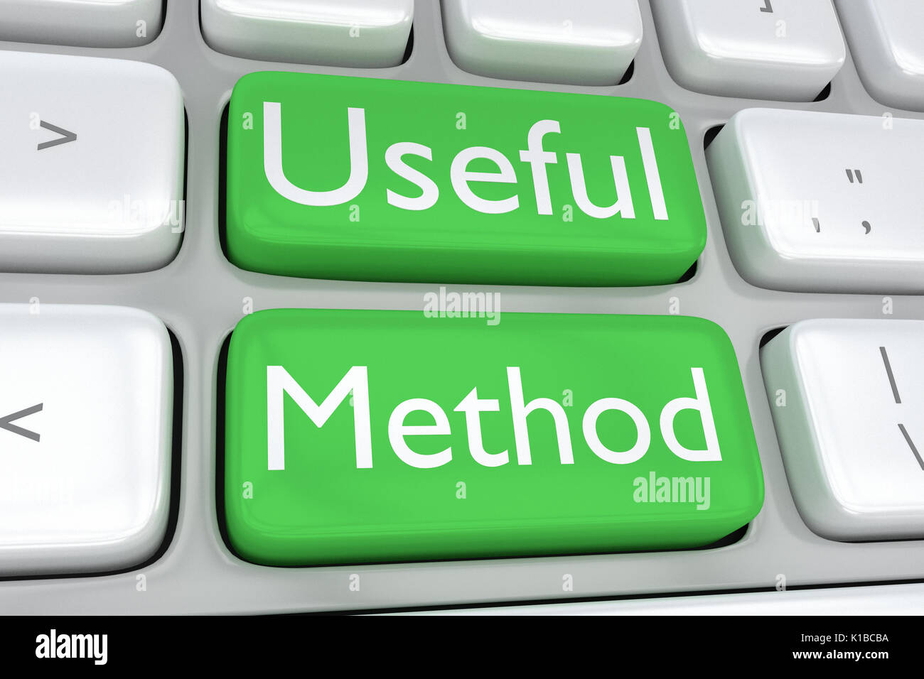 3D illustration of computer keyboard with the print "Useful Method" on ...