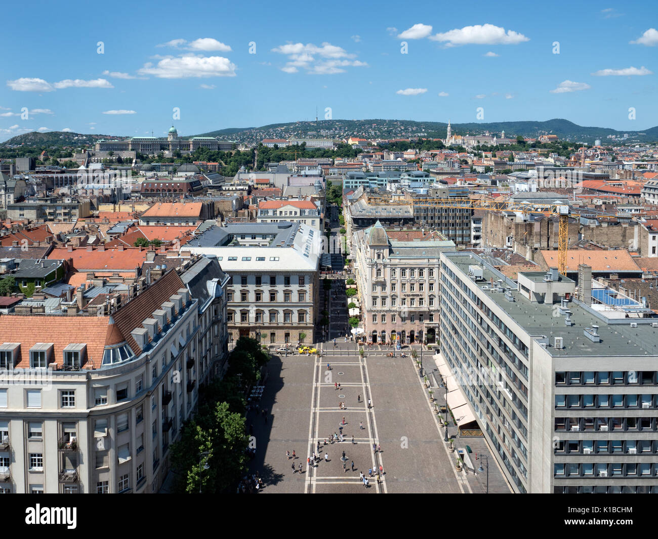 Budapest, Hungary - June 11, 2017 : Aerial view of St Stephen's Square ...