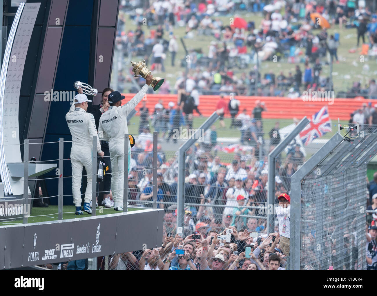 Lewis hamilton silverstone trophy hi-res stock photography and images ...