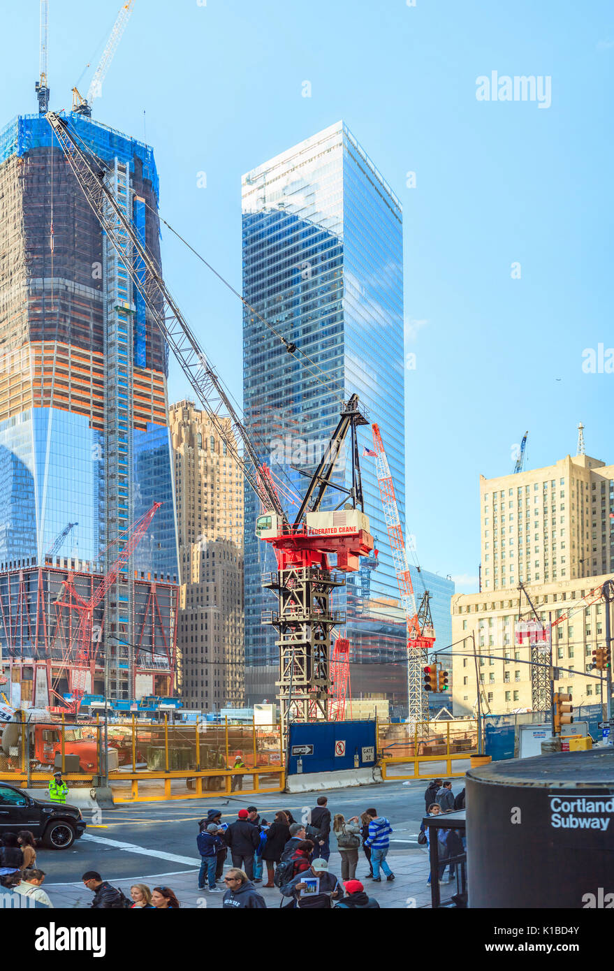 Construction of destroyed Towers of World Trade Center, Manhattan, New ...