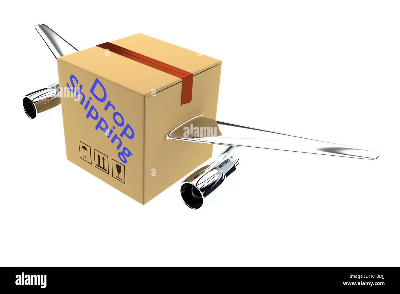 Render illustration of Drop Shipping title on a Carton with two ...