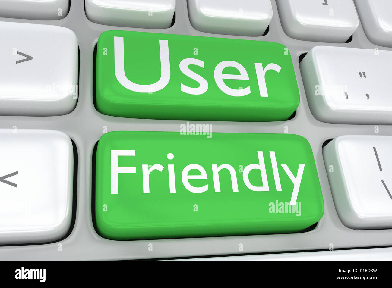 Render illustration of computer keyboard with the print User Friendly ...