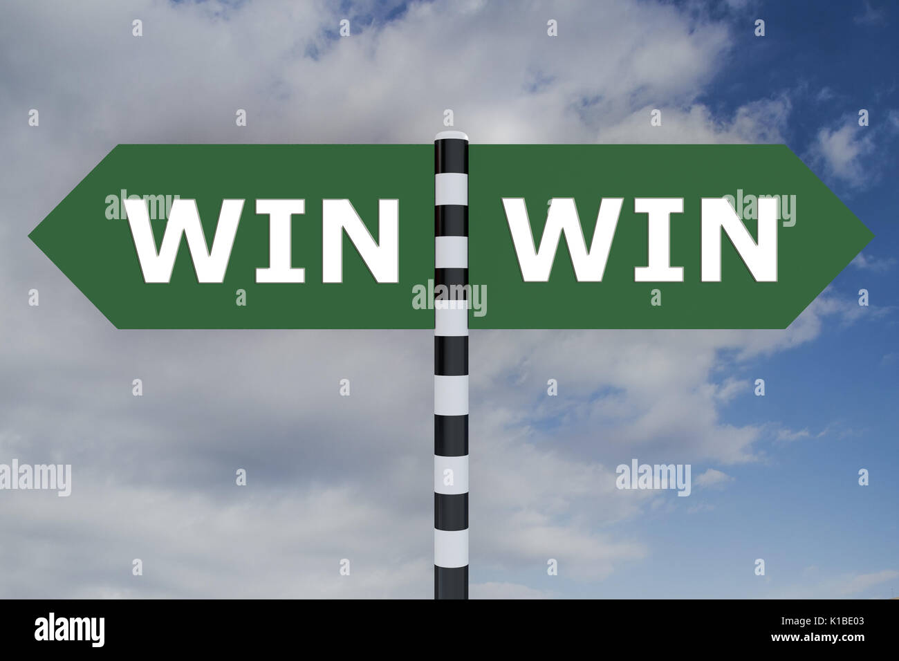 Render illustration of Win-Win Titles on two opposite road signs Stock ...