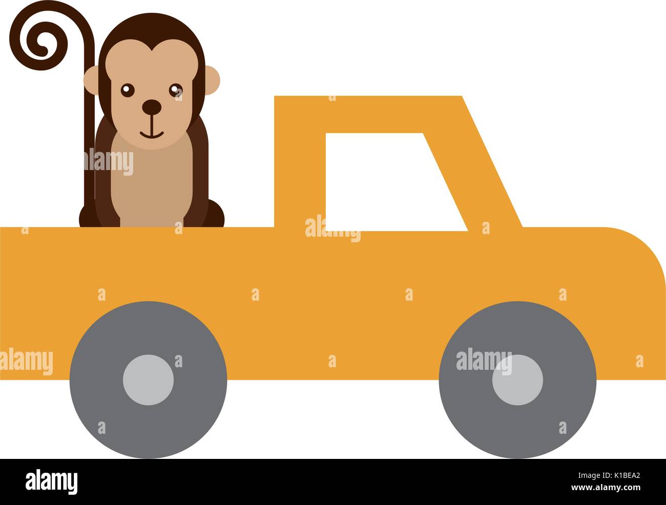 Monkey car Stock Vector Images - Alamy