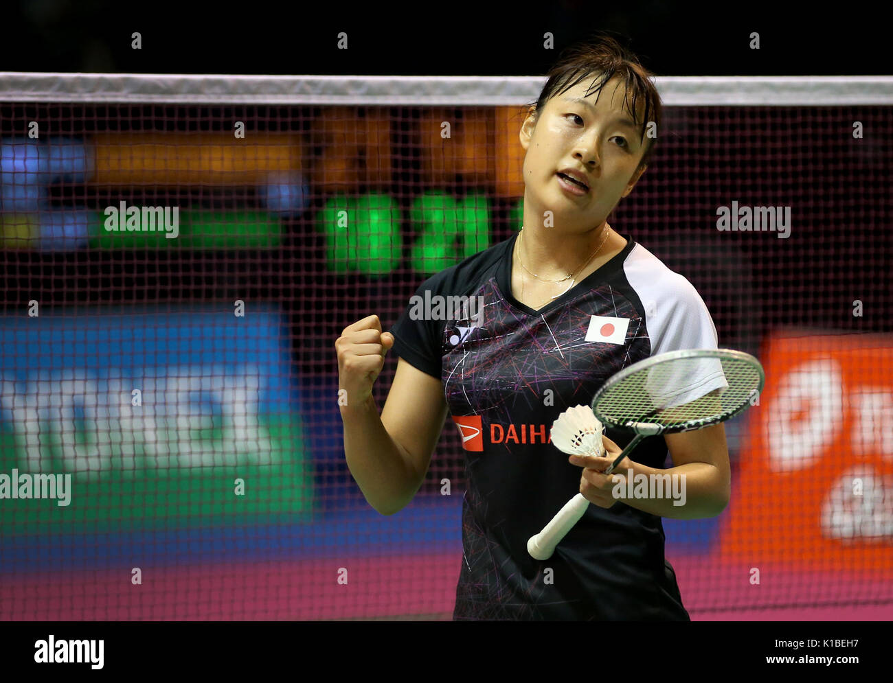 Japan's Nozomi Okuhara after winning her quarter final match during day ...