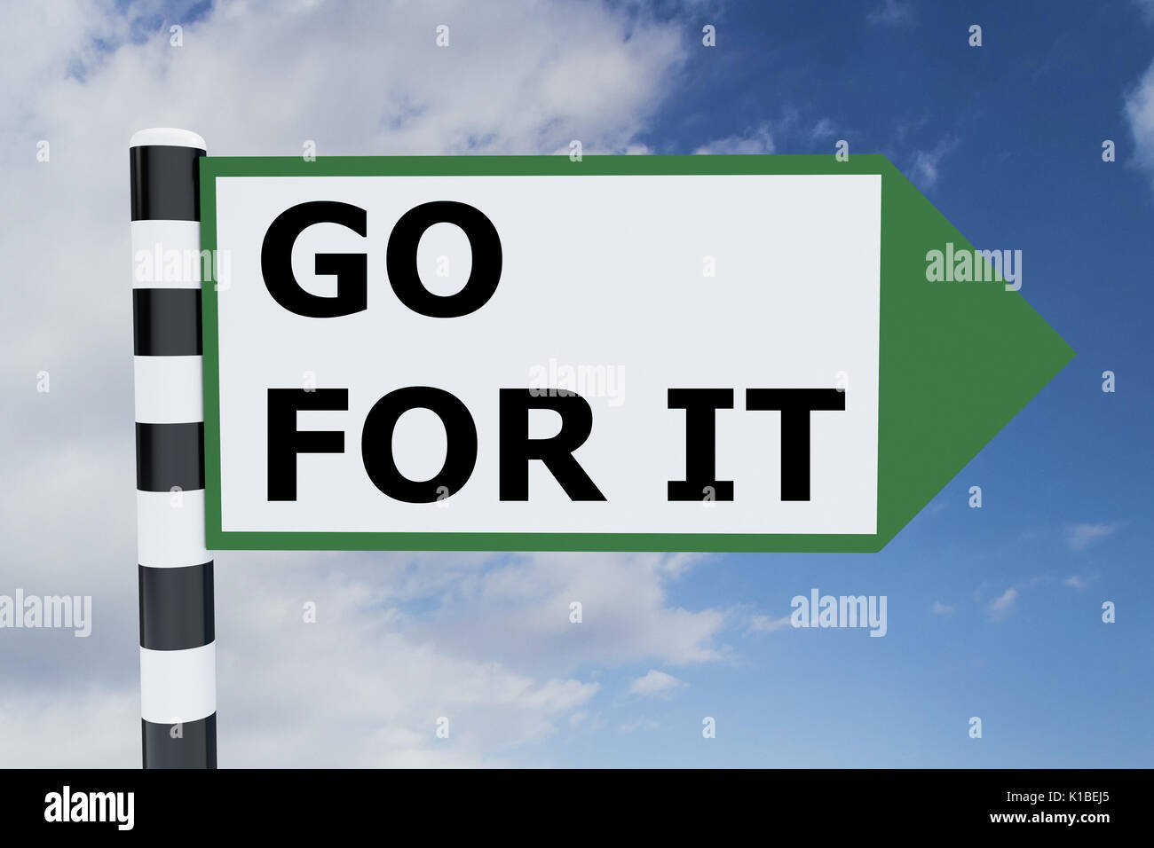 Render illustration of Go For It Title on road sign Stock Photo - Alamy
