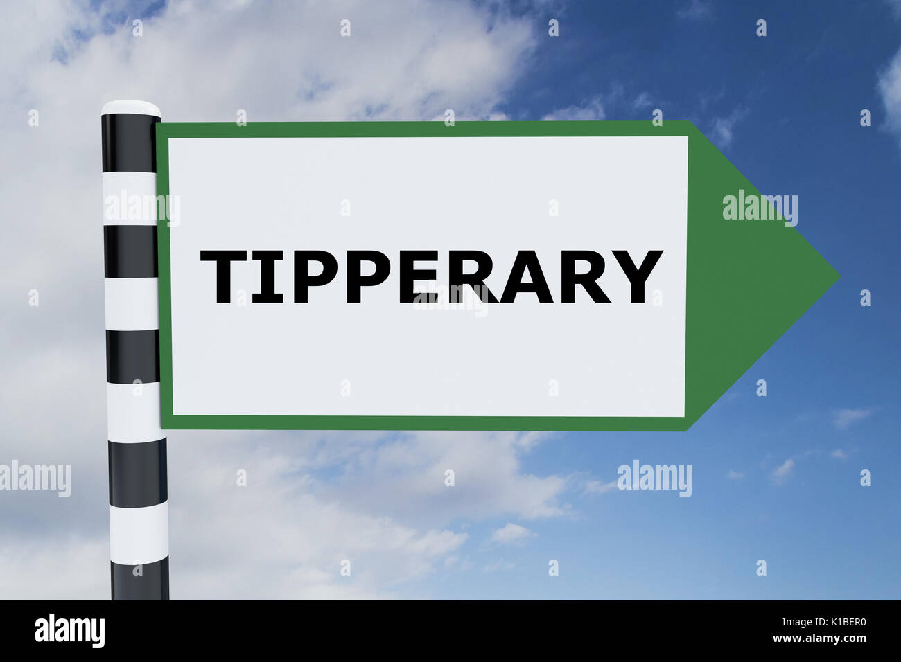 Render illustration of Tipperary Title on road sign Stock Photo - Alamy
