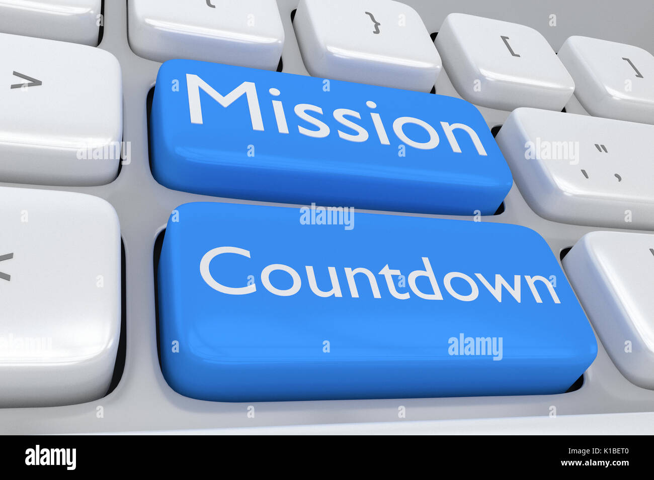 Render illustration of computer keyboard with the print Mission ...
