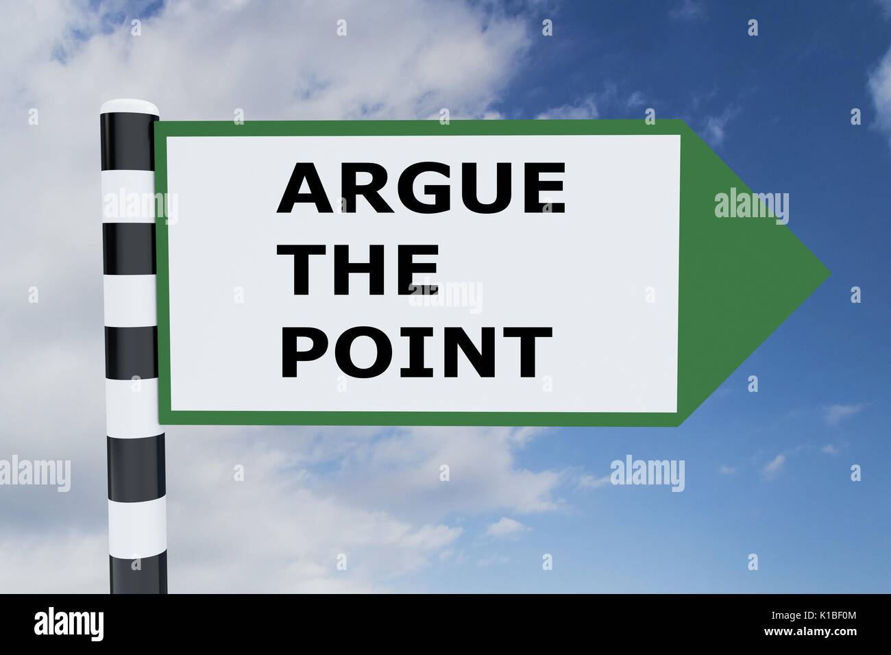Render illustration of Argue the Point Title on road sign Stock Photo ...