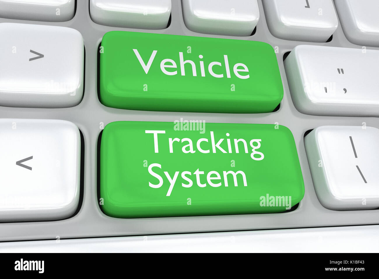 Render illustration of computer keyboard with the print Vehicle ...
