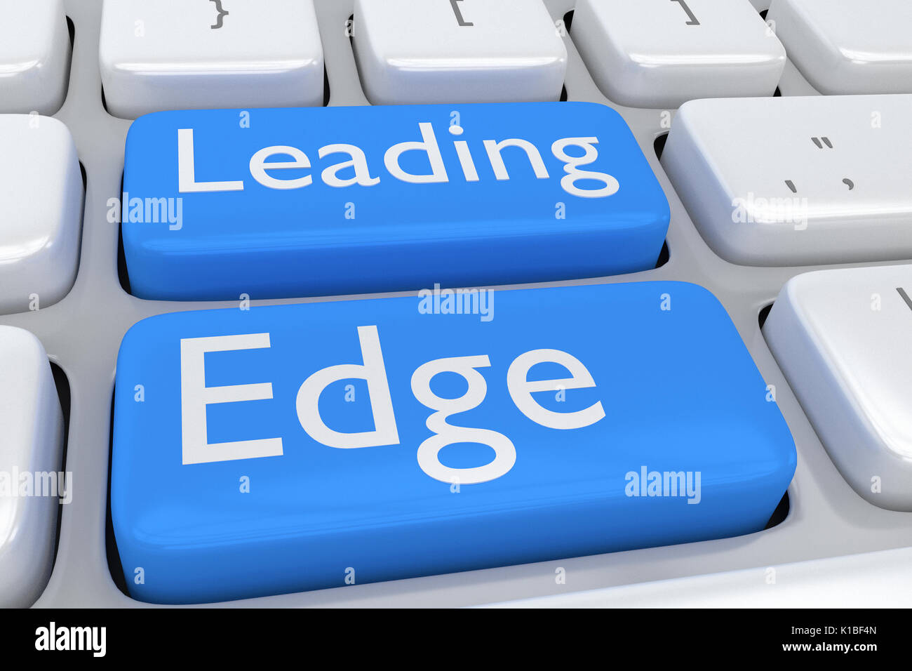 Render illustration of computer keyboard with the print Leading Edge on ...