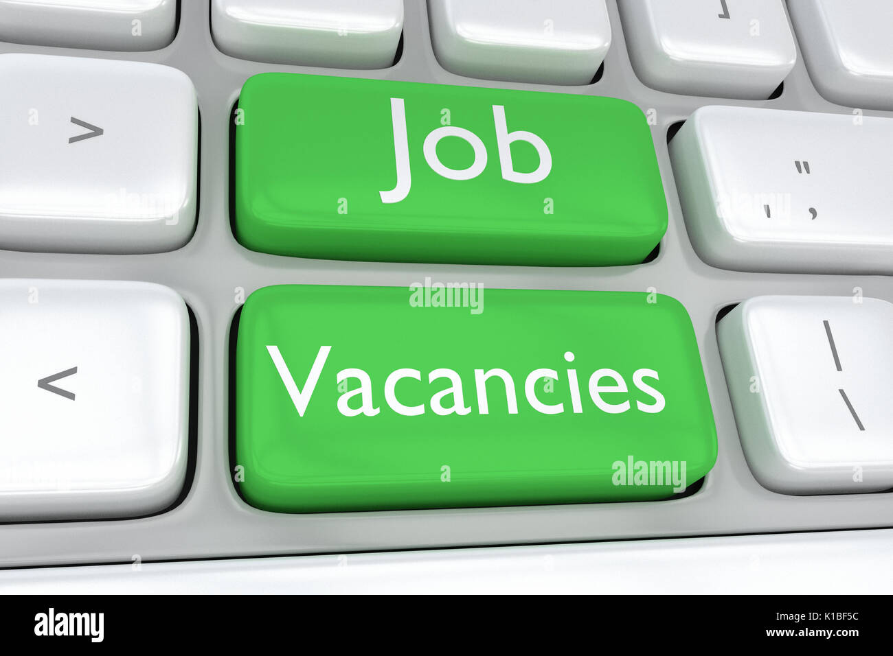 Render illustration of computer keyboard with the print of Job ...