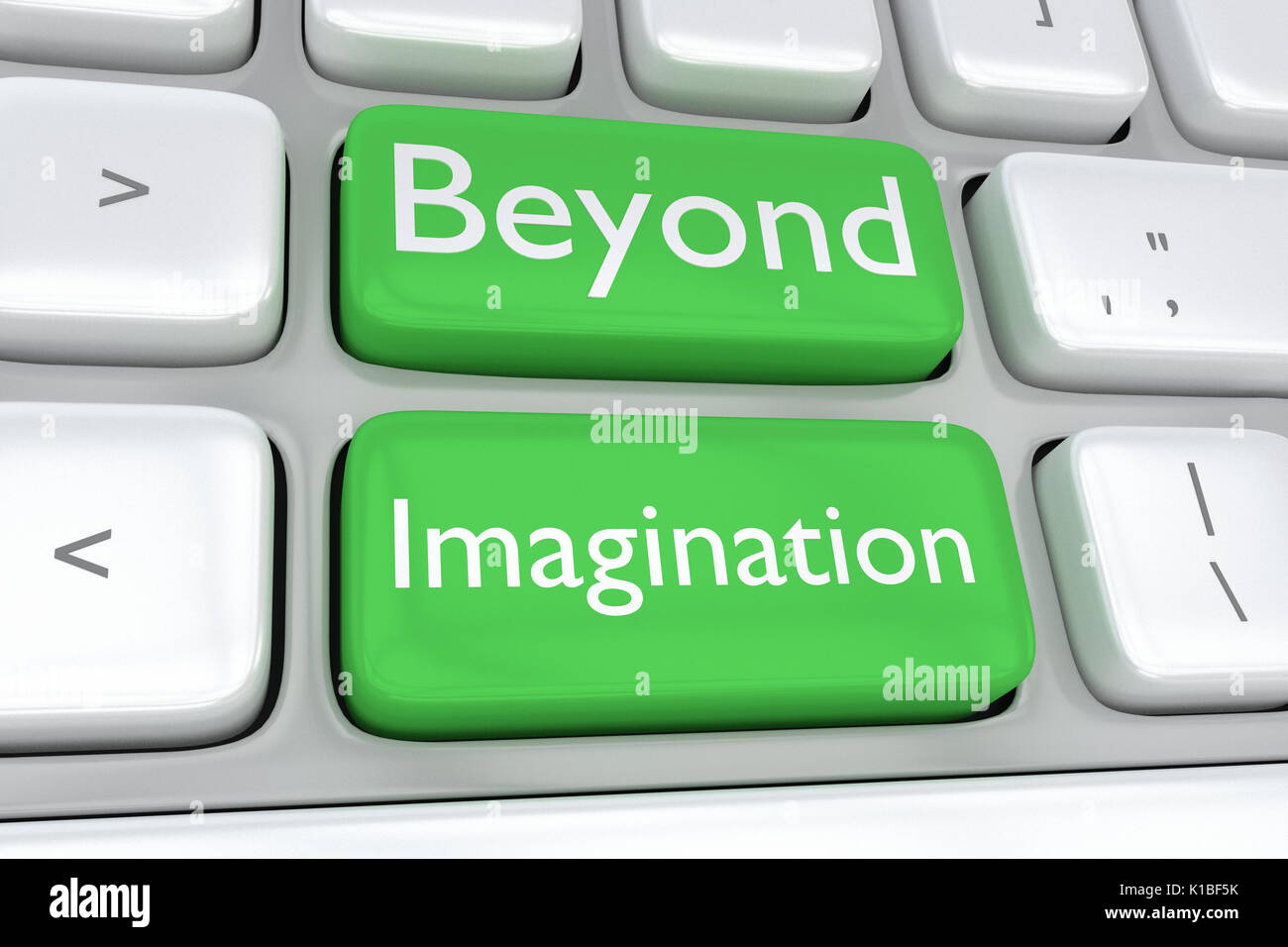 Render illustration of computer keyboard with the print Beyond ...