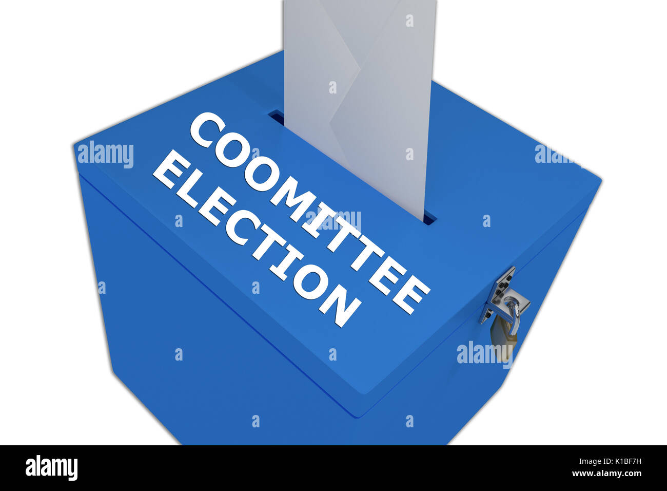 Render illustration of Committee Election title on ballot box, isolated ...
