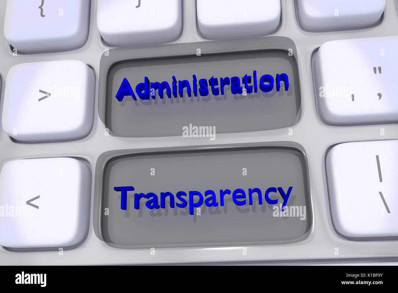 Render illustration of computer keyboard with the print Administration ...