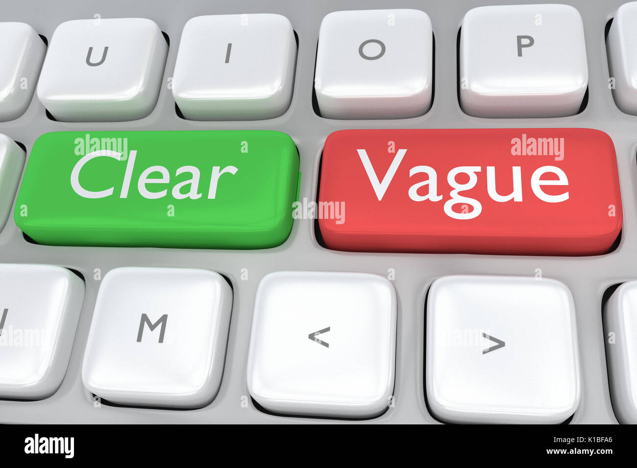 Render illustration of computer keyboard with the print Clear on a ...