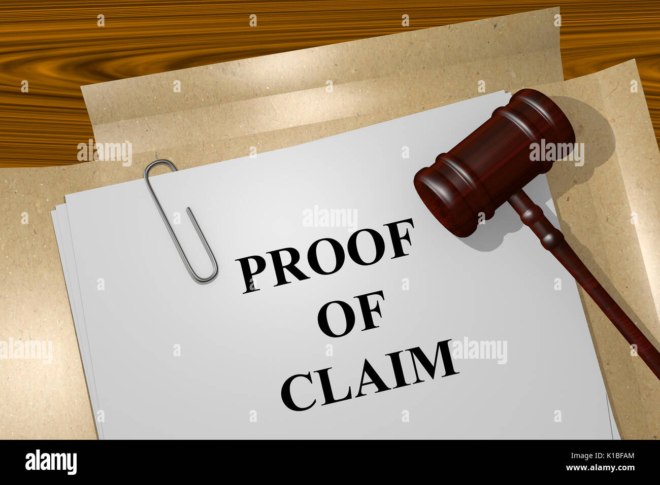 Proof of claim Title On Legal Documents Stock Photo - Alamy