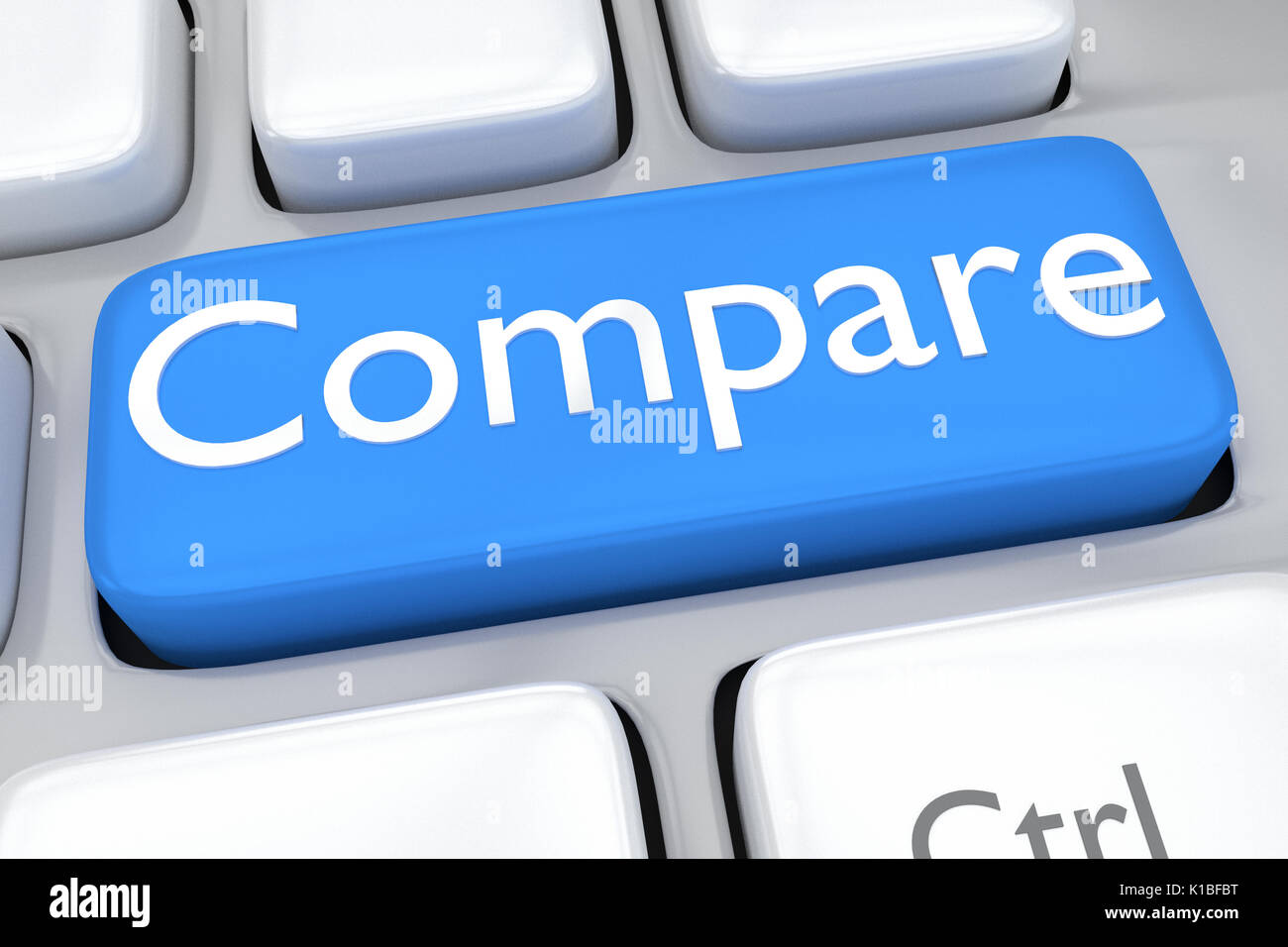 Render illustration of computer keyboard with the print Compare on a ...
