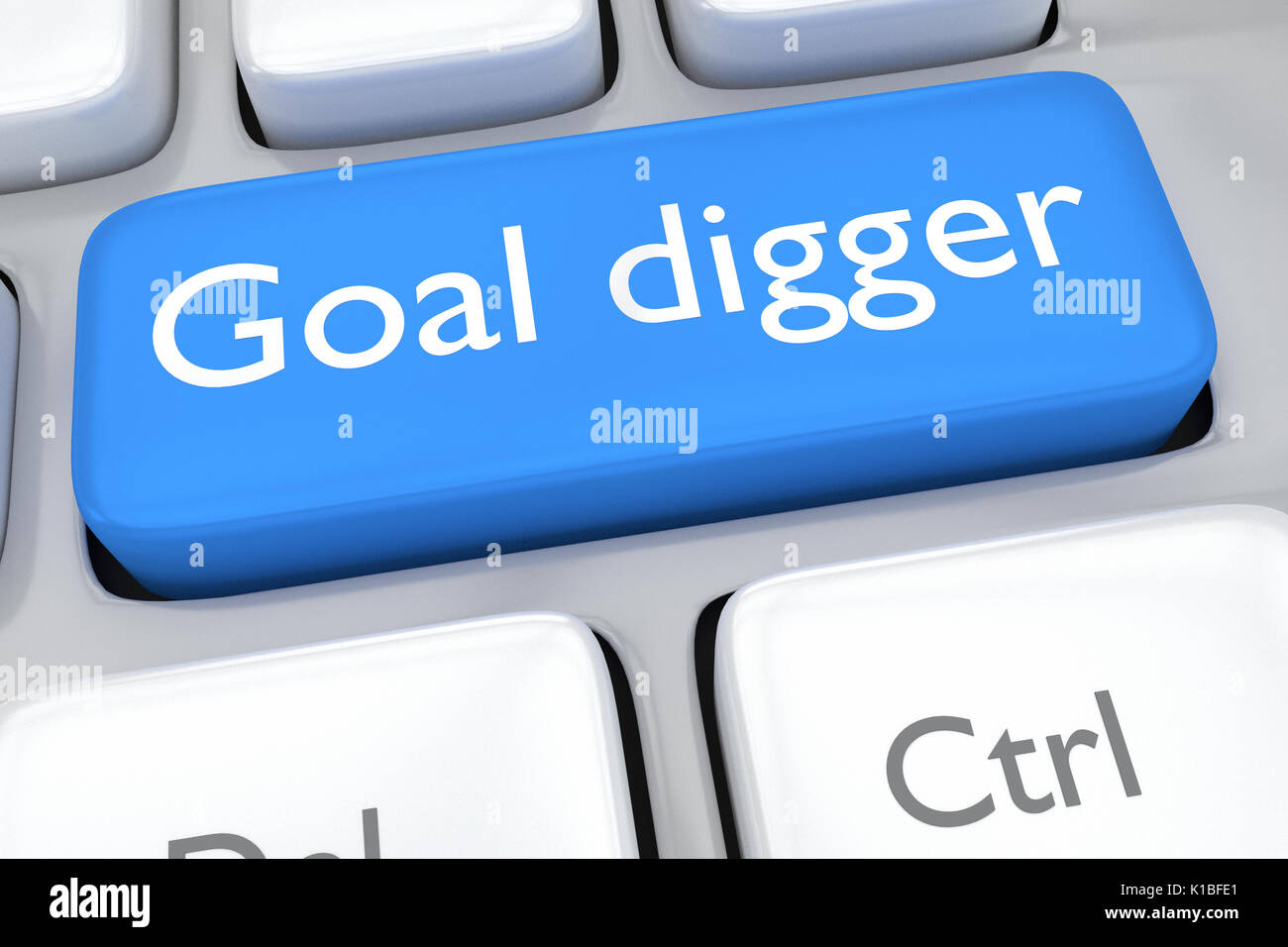 Render illustration of computer keyboard with the print Goal digger on ...