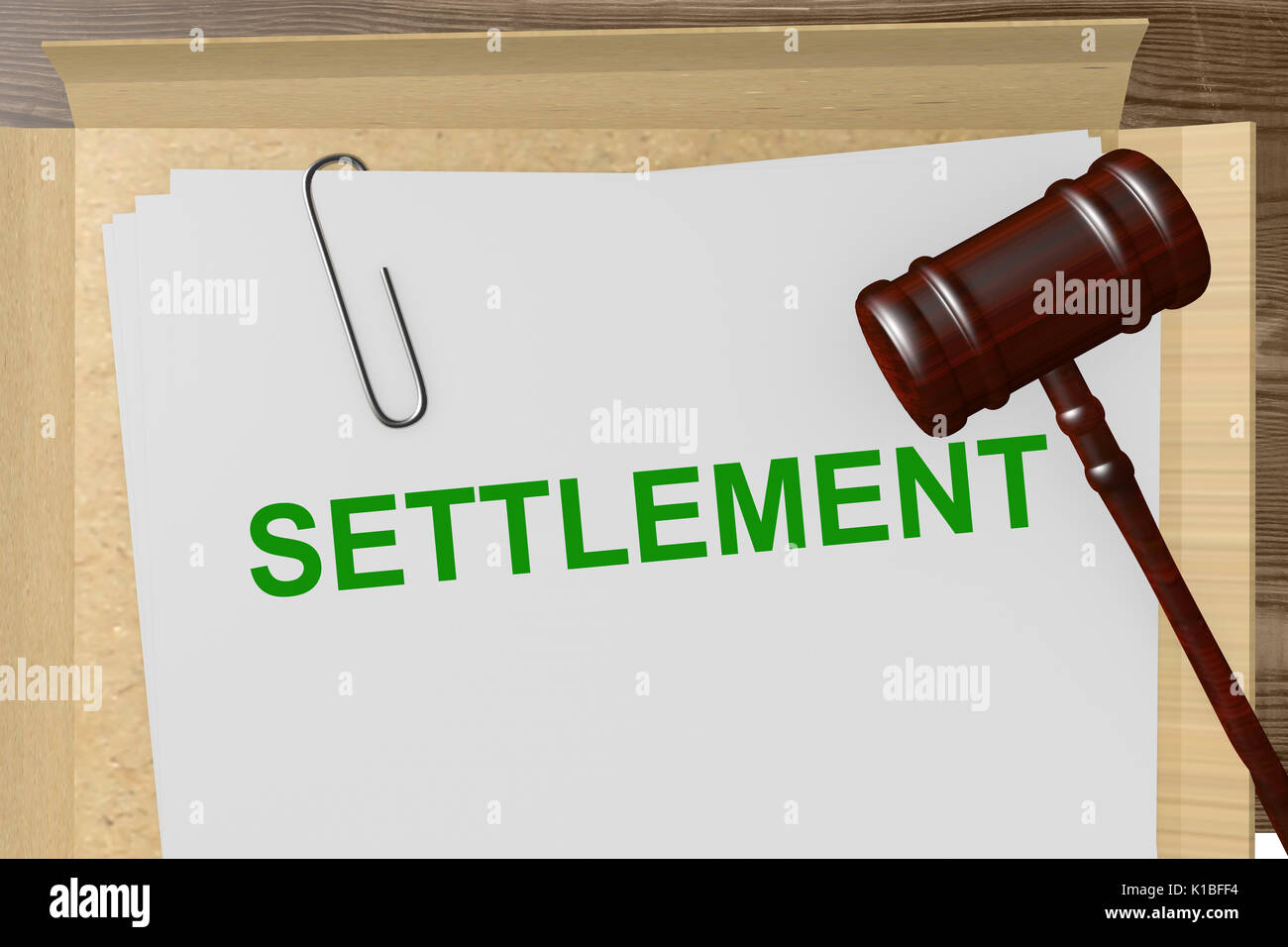 Settlement Title On Legal Documents Stock Photo - Alamy