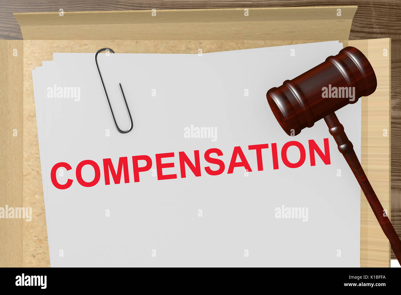 Compensation Title On Legal Documents Stock Photo - Alamy