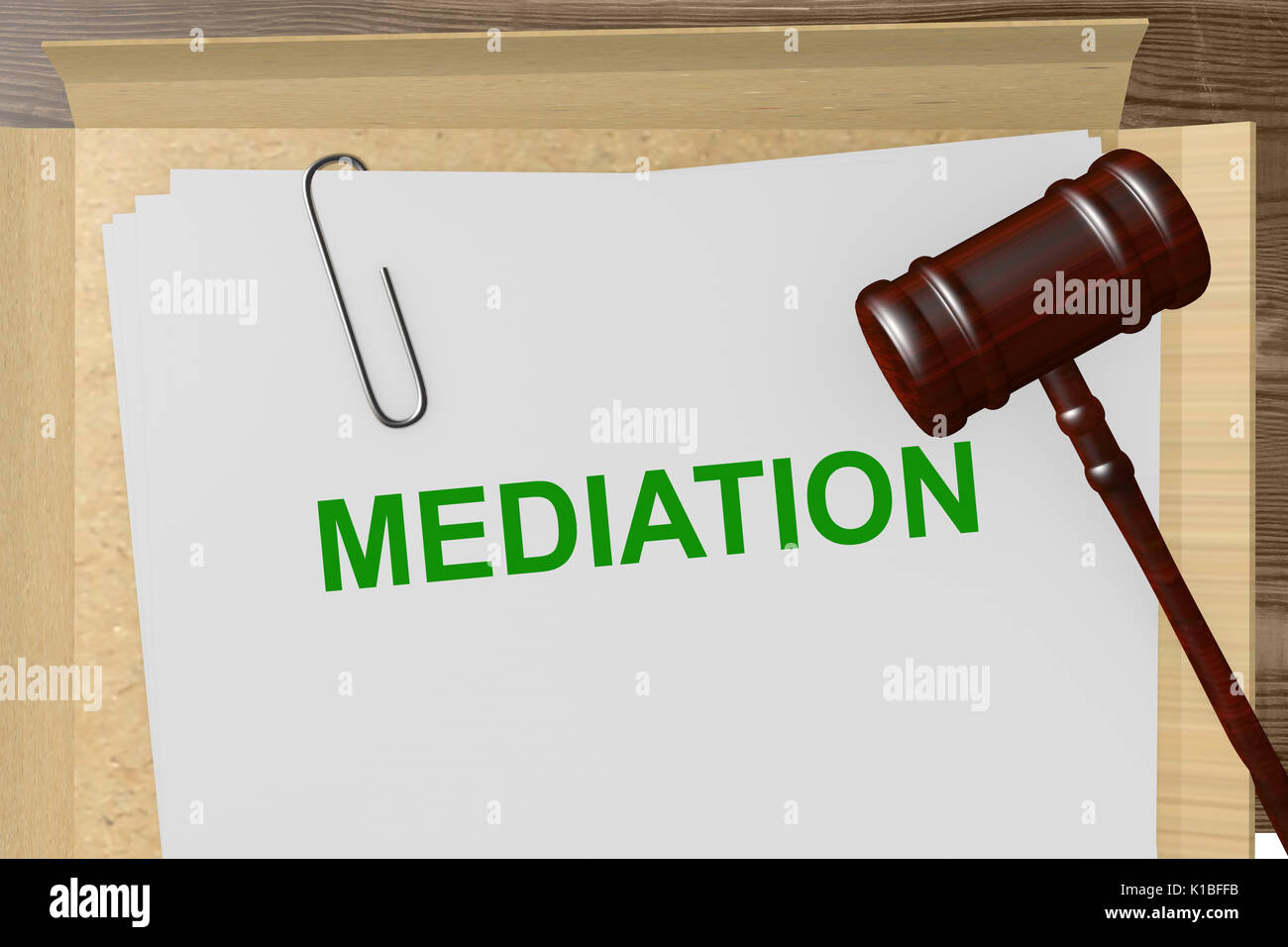 Mediation Title On Legal Documents Stock Photo - Alamy