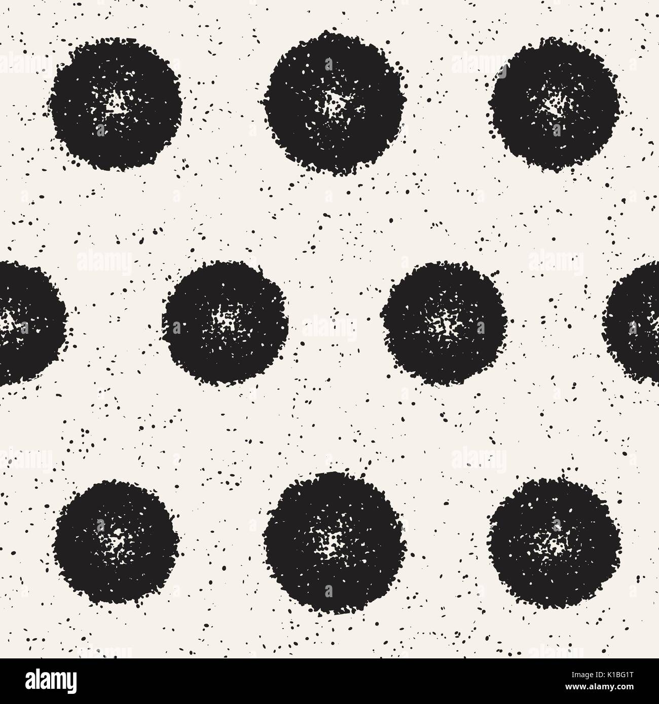 Grungy vector pattern with scattered circle shapes. Seamless texture ...