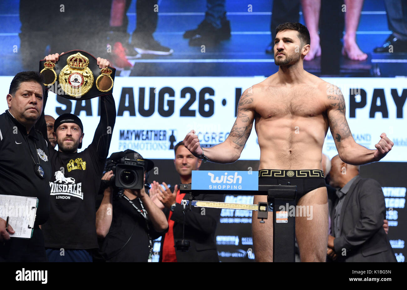 Nathan Cleverly during the weigh in at the T-Mobile Arena, Las Vegas ...