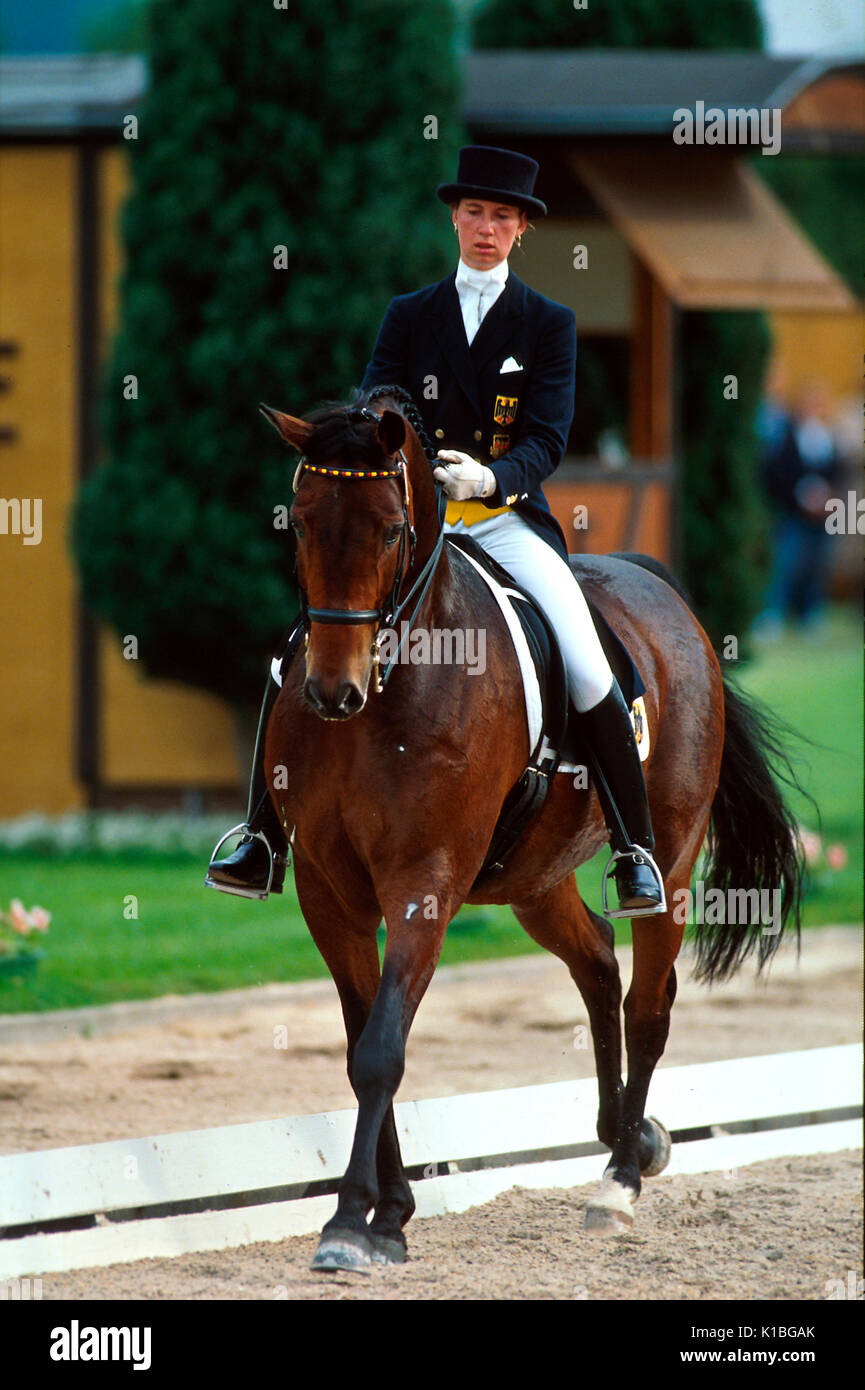 CHIO Aachen 1991, Nicole Uphoff (GER) riding Rembrandt Borbett Stock ...