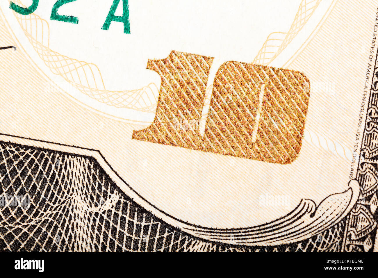 Detail shot of a ten dollar bill. High resolution photo Stock Photo - Alamy