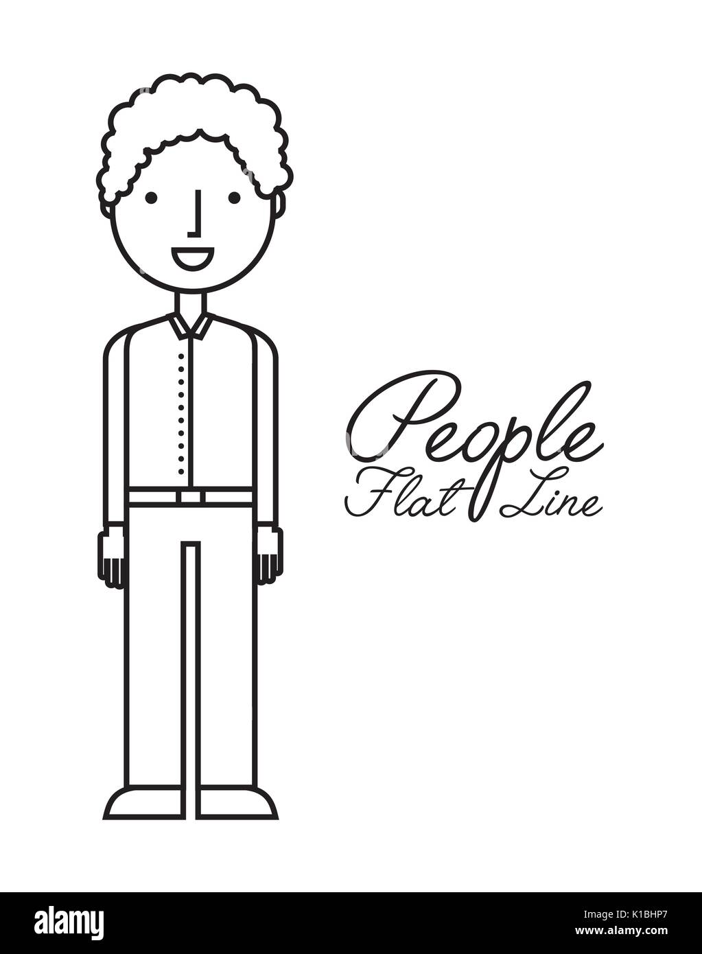 people flat line design Stock Vector Image & Art - Alamy