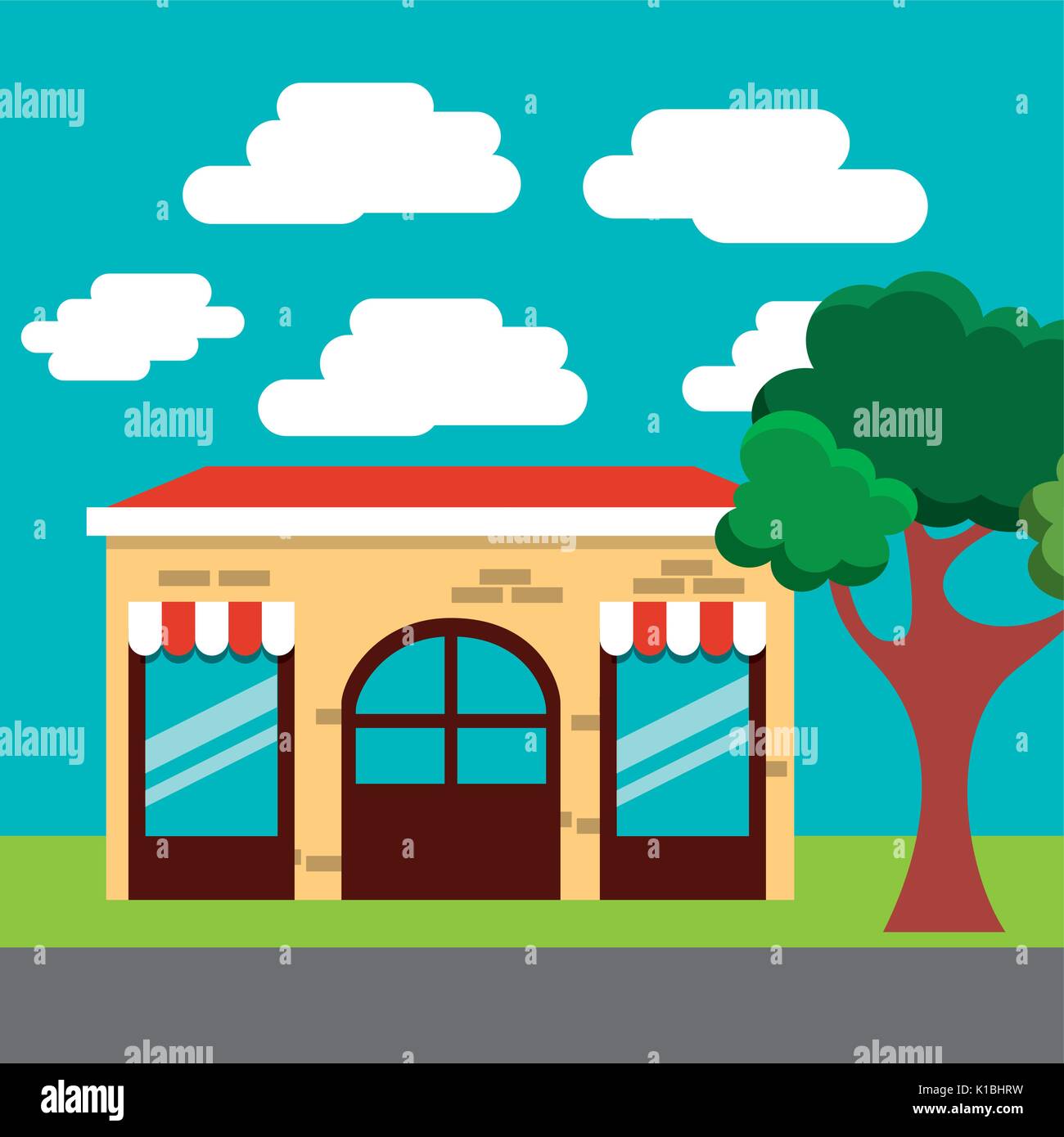 Facades outside Stock Vector Images - Alamy