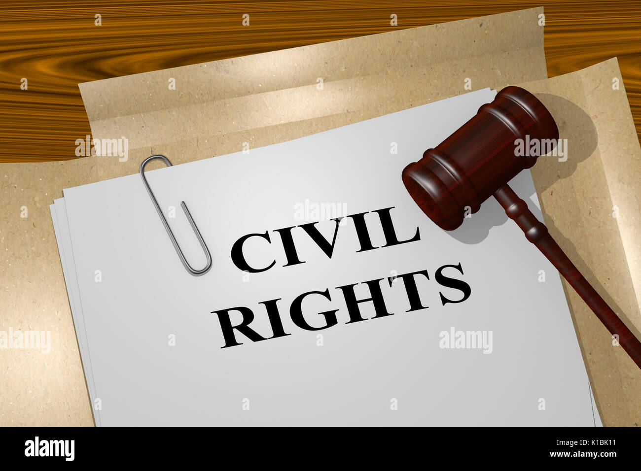 3D illustration of CIVIL RIGHTS title on Legal Documents. Legal concept ...