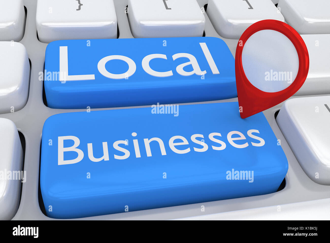 Render illustration of computer keyboard with the script Local ...