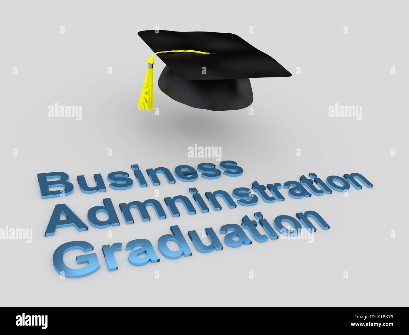 Render illustration of Business Administration Graduation script under ...